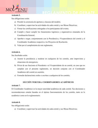 Reglamento general movenu | PDF
