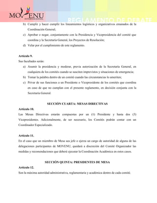 Reglamento general movenu | PDF