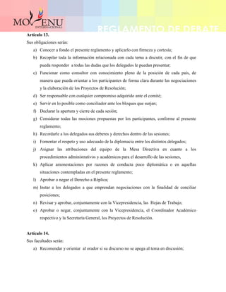 Reglamento general movenu | PDF