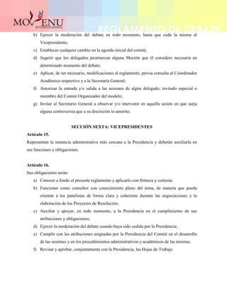 Reglamento general movenu | PDF