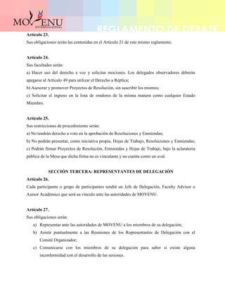 Reglamento general movenu | PDF
