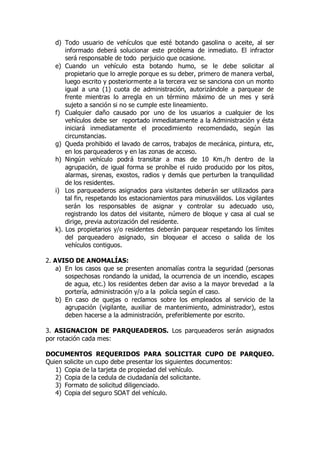 Reglamento interno de convivencia agrupacion de vivienda torcaza | PDF