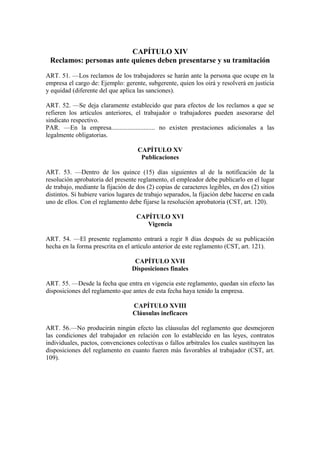 Modelo De Reglamento Interno De Trabajo PDF Derecho Laboral