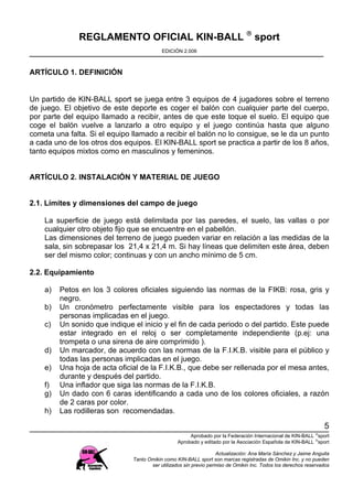 Reglament oficial del Kin Ball | PDF