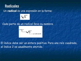 Reglas Para Trab. Con Radicales | PPT