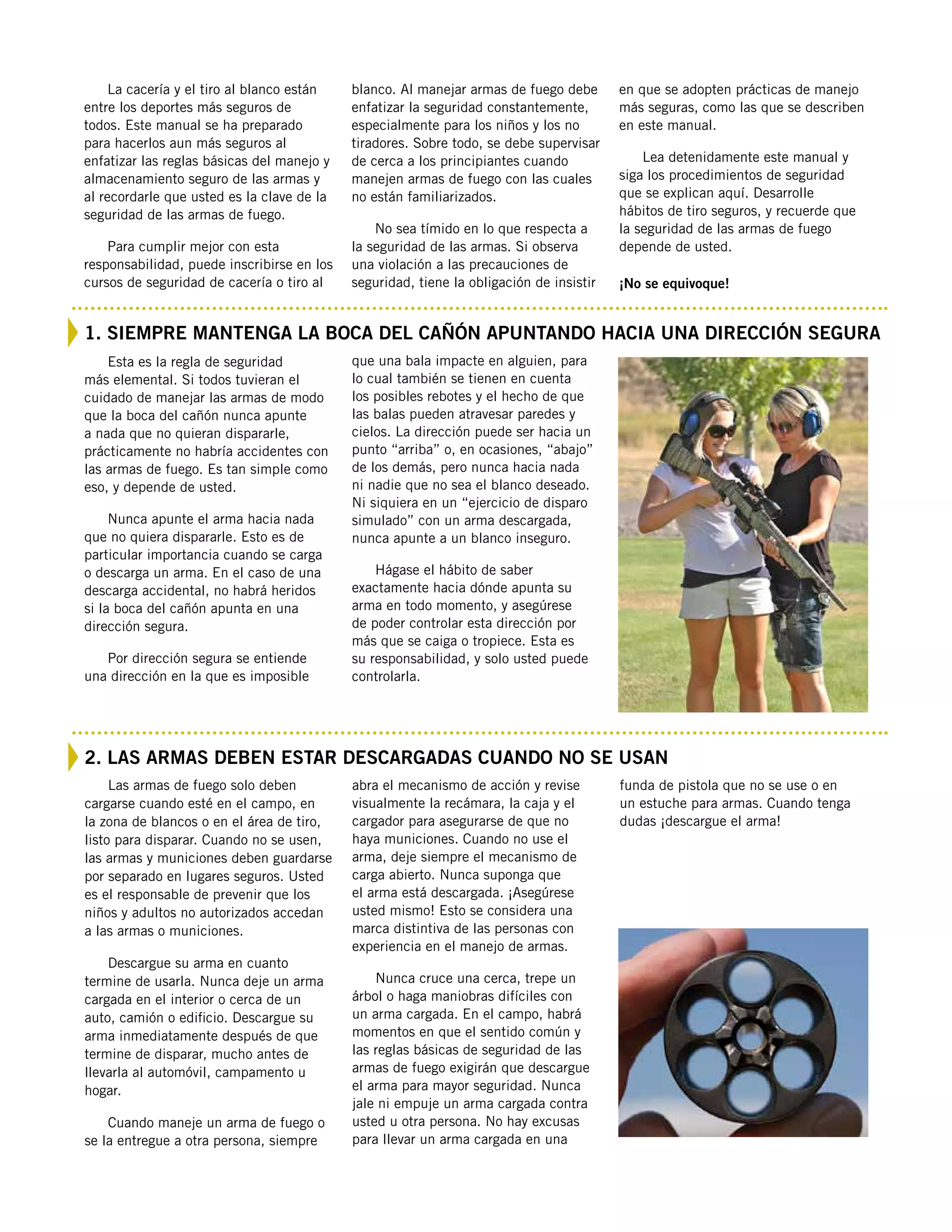 Reglas básicas del manejo seguro de armas de fuego | PDF