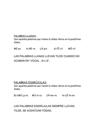 Reglas de acentuación. | DOC