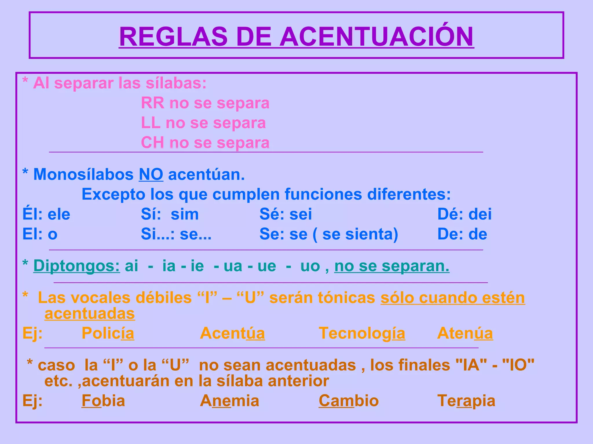 Reglas de acentuación | PPT