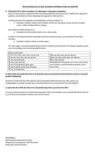 Reglas de acentuación | PDF