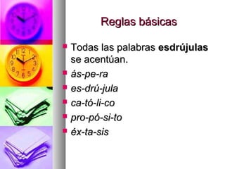 Reglas de acentuacion en power point | PPT