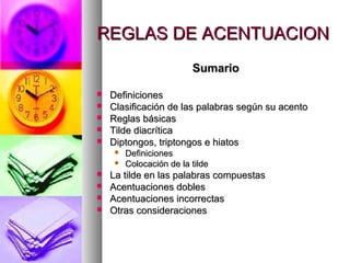 Reglas de acentuacion en power point | PPT