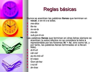 Reglas de acentuacion en power point | PPT