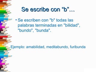 Reglas de la b | PPT