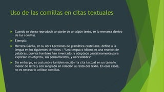 Reglas de las comillas | PPTX