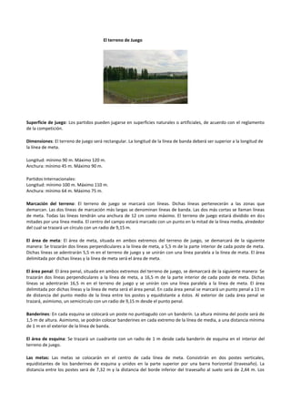Reglas del futbol | DOCX