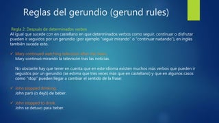 Reglas del gerundio y la voz pasiva | PPTX