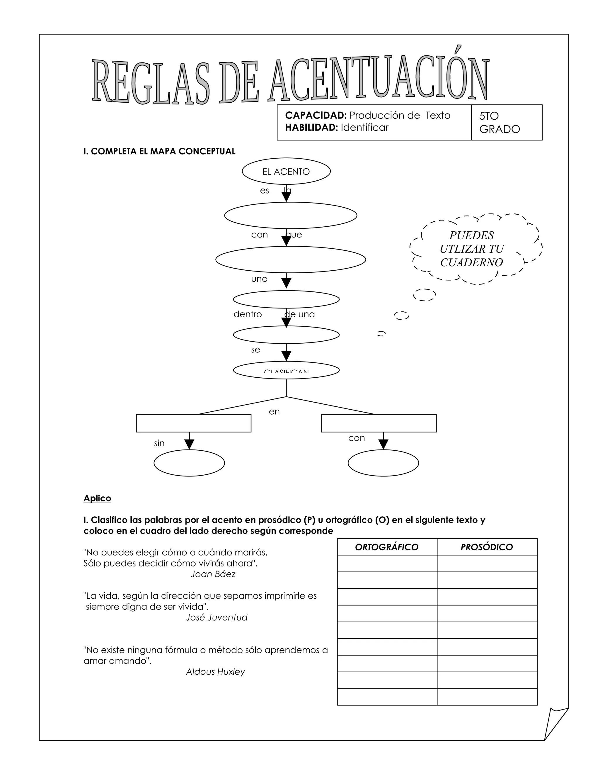 Reglas de acentuación Ficha | DOC