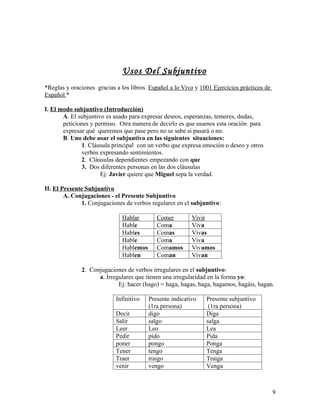 Reglas gramaticales de las conjugaciones | DOC