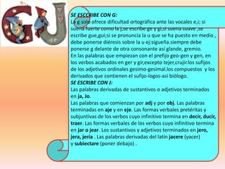 uso de la,s,c,z,v,b,j y g | PPTX