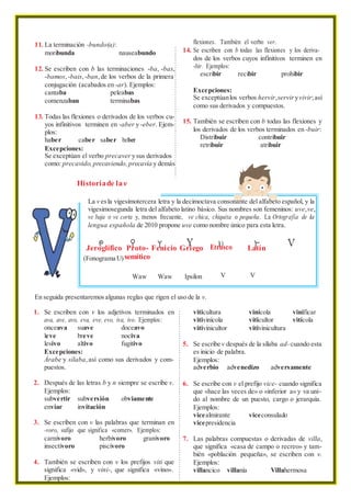 Reglas ortográficas de b y v | DOCX