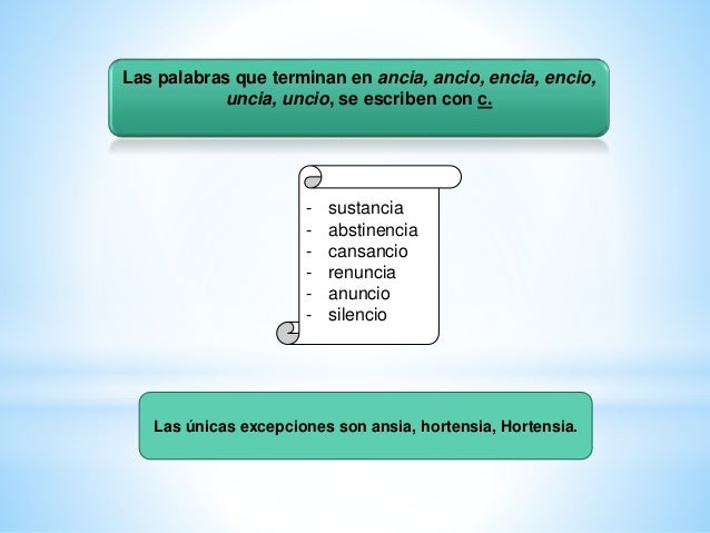 Reglas ortográficas de la c
