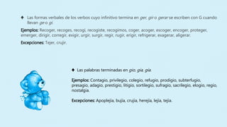 Reglas para la g j | PPTX