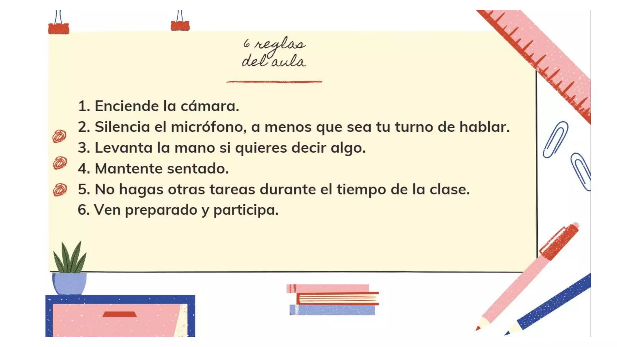Reglas para las clases virtuales | PPT
