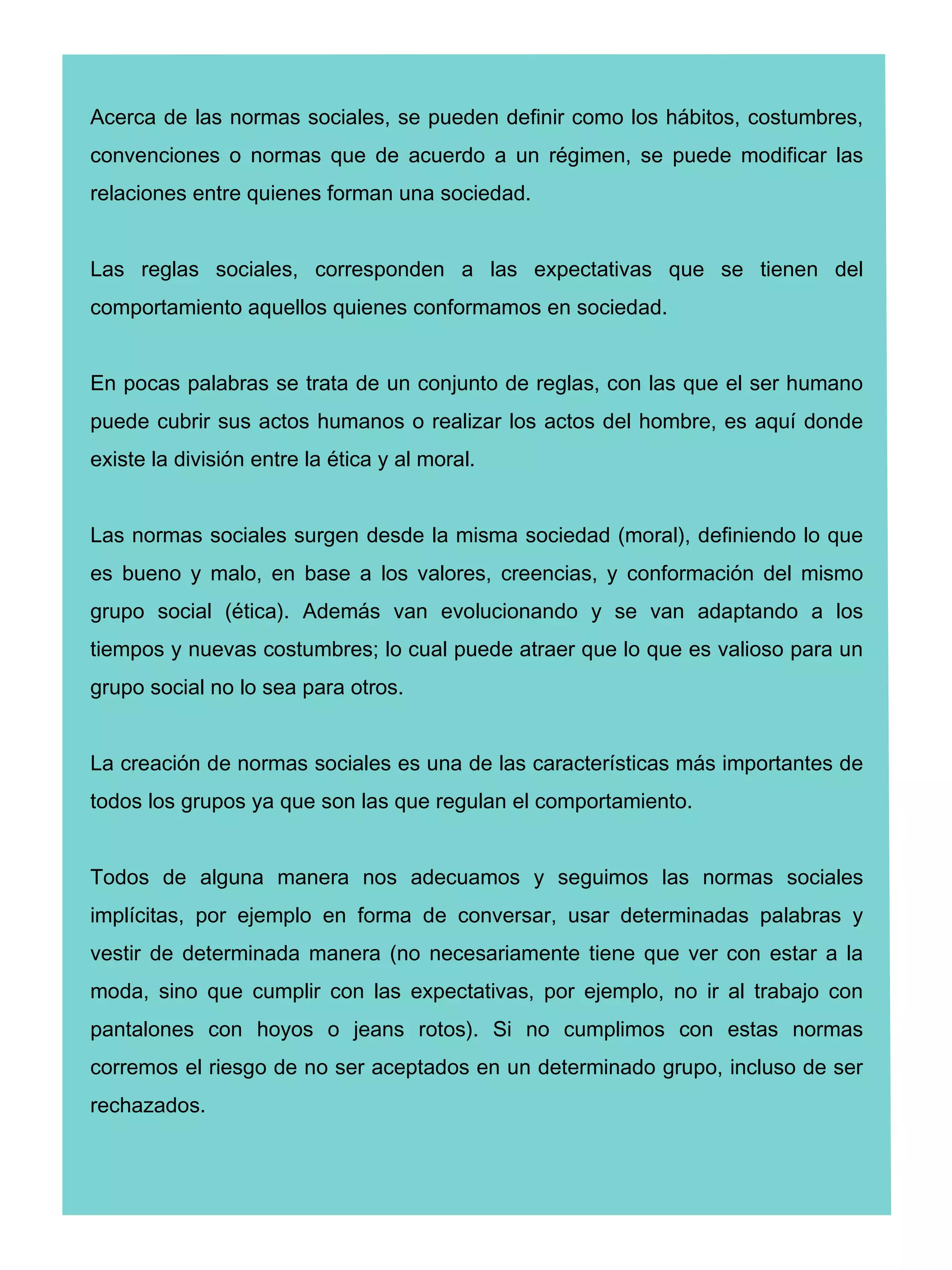 Reglas sociales | PDF