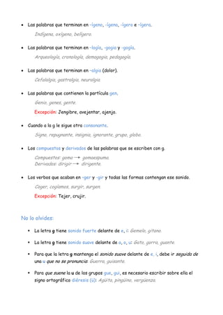 Reglas uso g | PDF