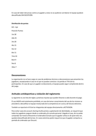 Reglas warzone | PDF
