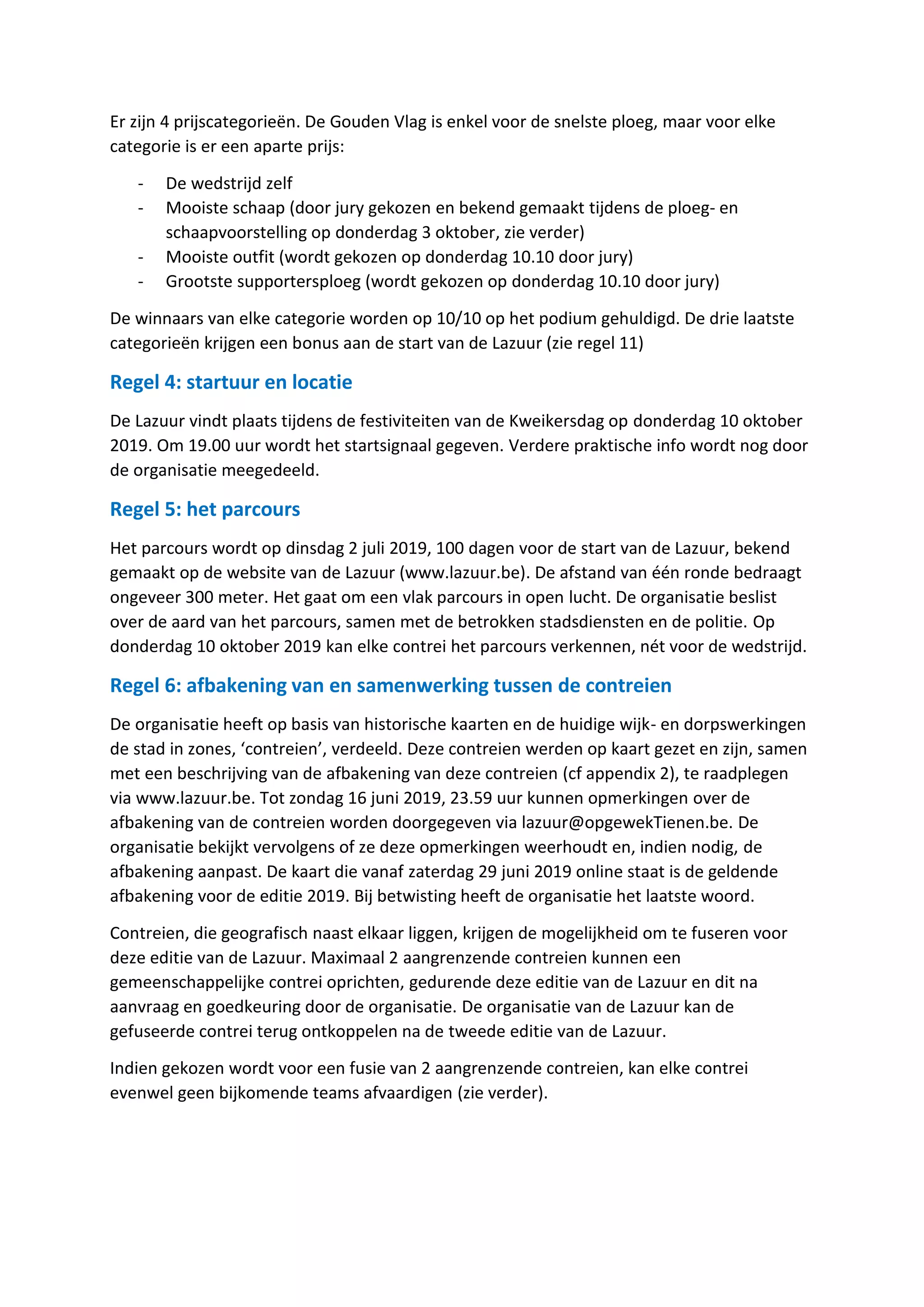 Reglement editie 2019 versie 14 maart 2019 | PDF