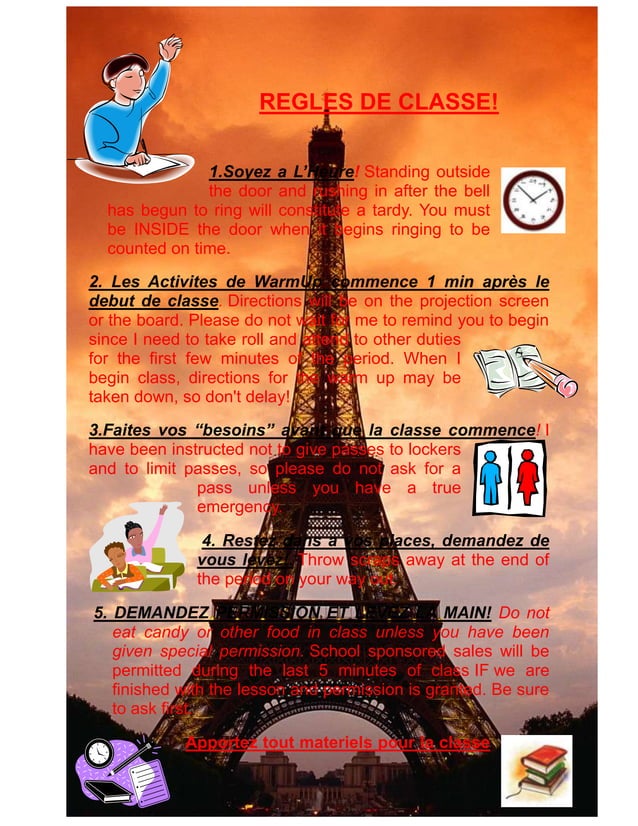 Regles de classe de francais | PDF