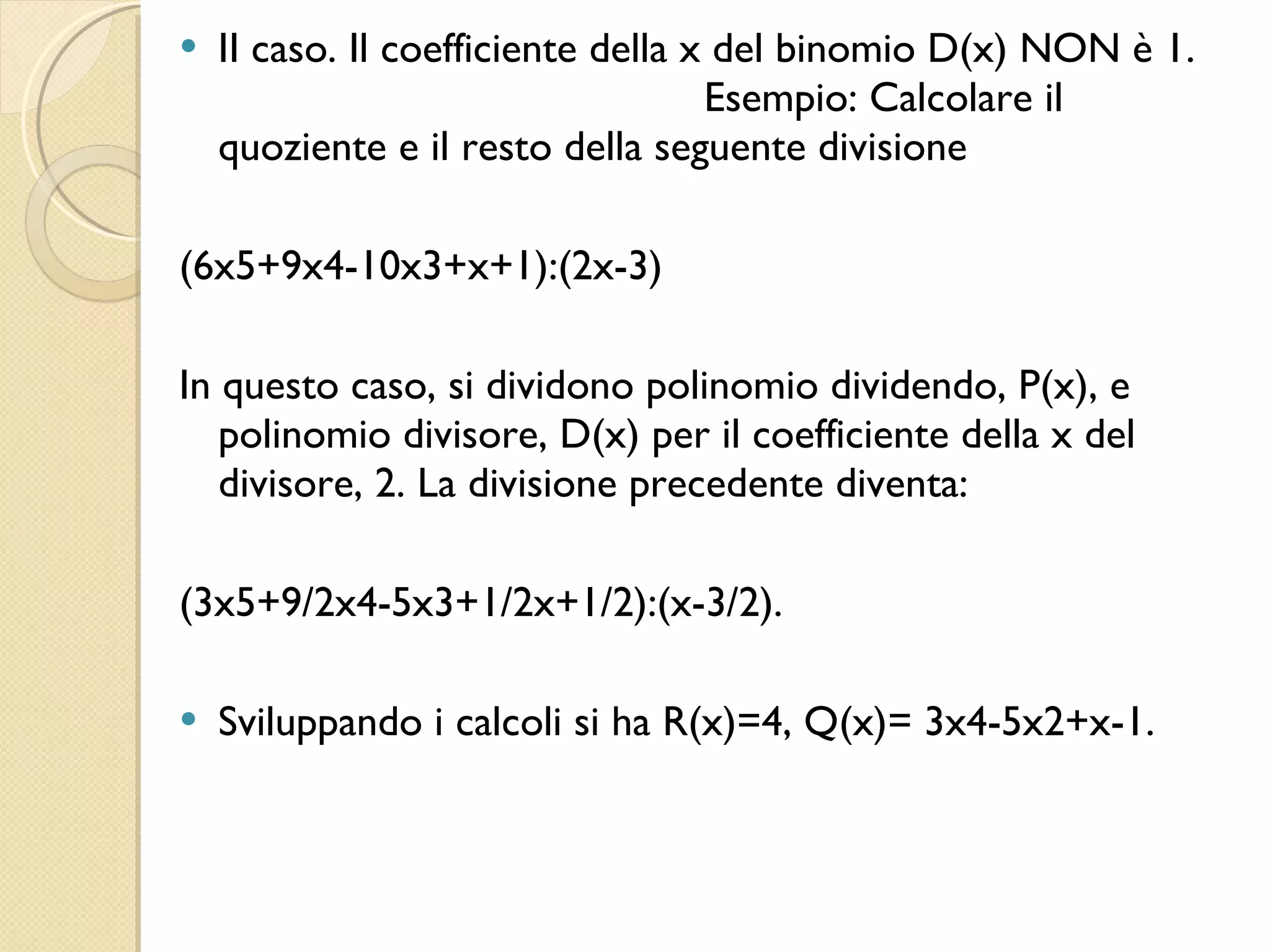 Regola di ruffini | PPT