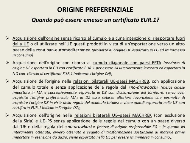 L'origine delle merci