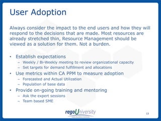 Rego University: Resource Management, CA PPM (CA Clarity PPM) | PPTX