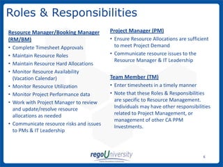 Rego University: Resource Management, CA PPM (CA Clarity PPM) | PPTX
