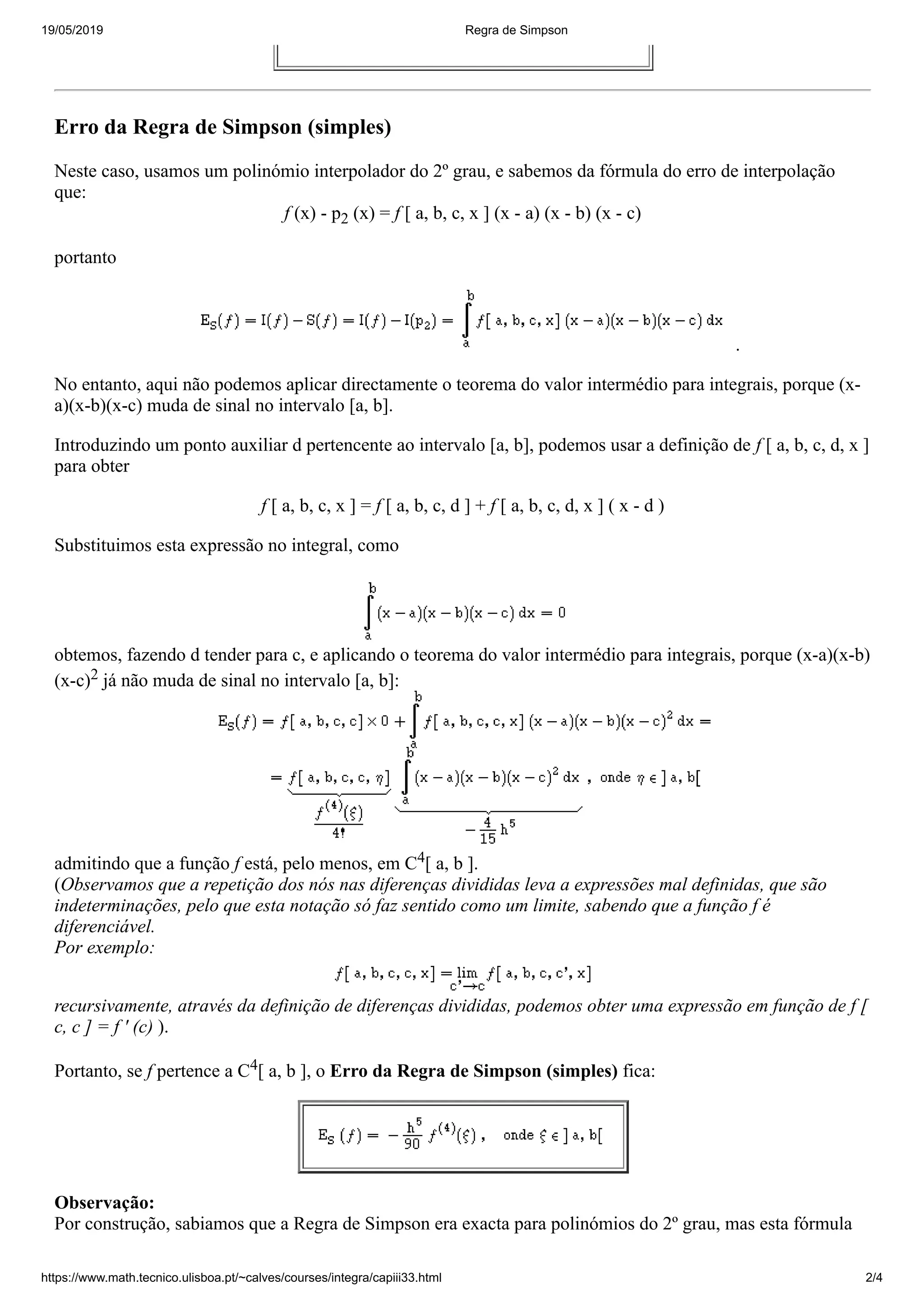 Regra de simpson | PDF