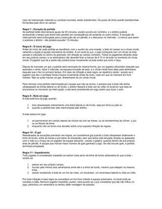 Regras do futebol | DOC