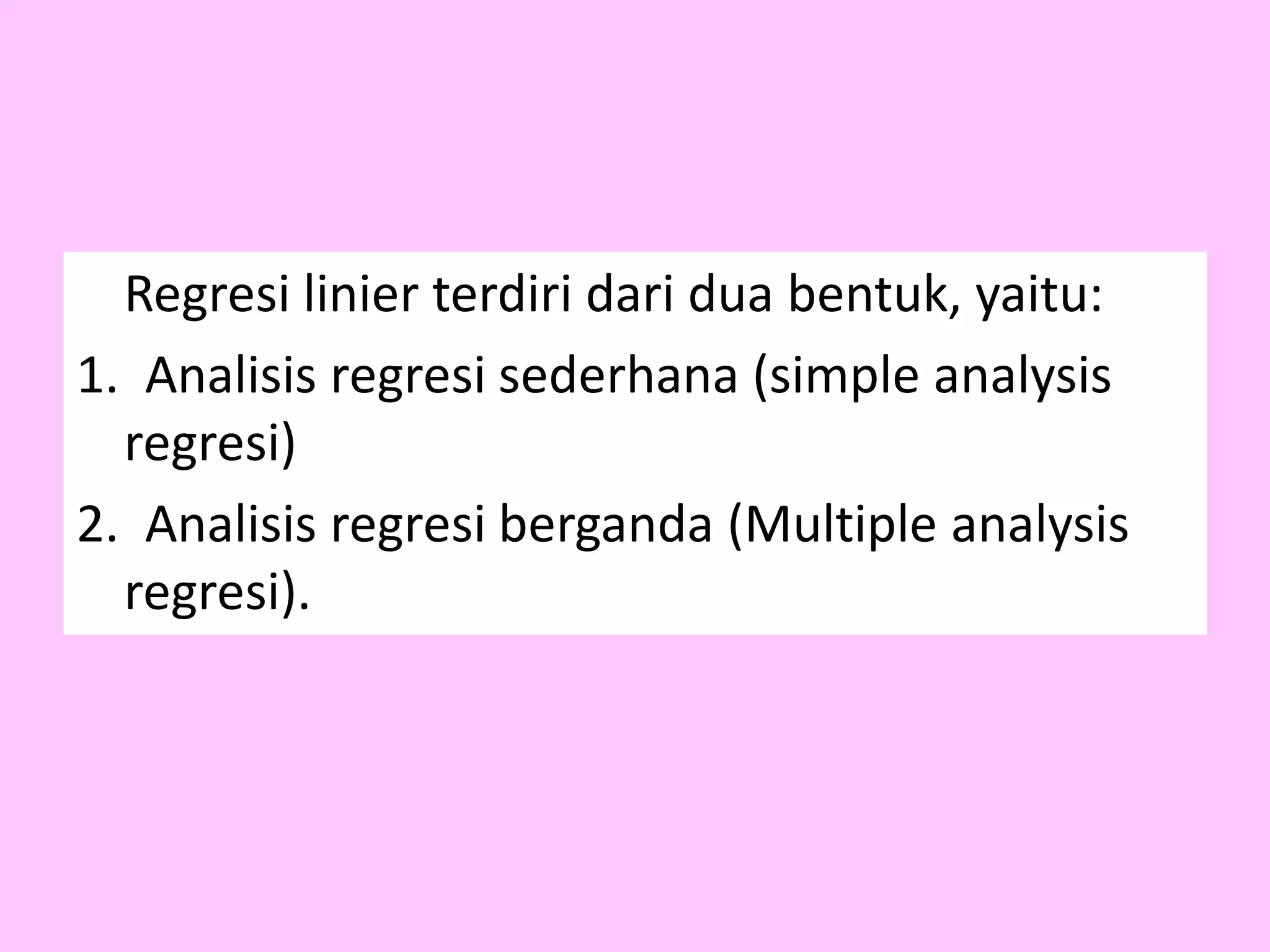 Regresi Linier Sederhana | PPTX