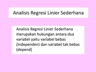 Regresi Linier Sederhana | PPTX
