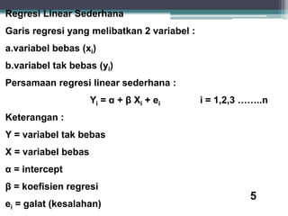 Statistika regresi linear maupun berganda | PPTX