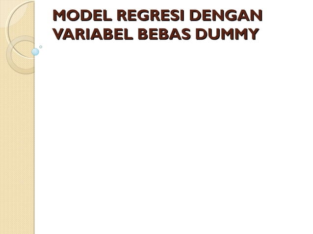 Regresi dummy | PPT