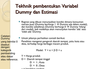 Regresi dummy | PPT