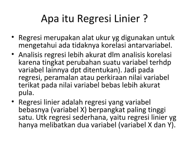 Regresi linier | PPT