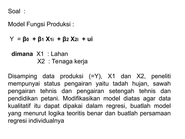 Regresi Atas Variabel Dummy Universitas Negeri | PPT