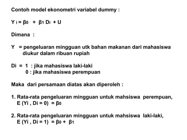 Regresi Atas Variabel Dummy Universitas Negeri | PPT