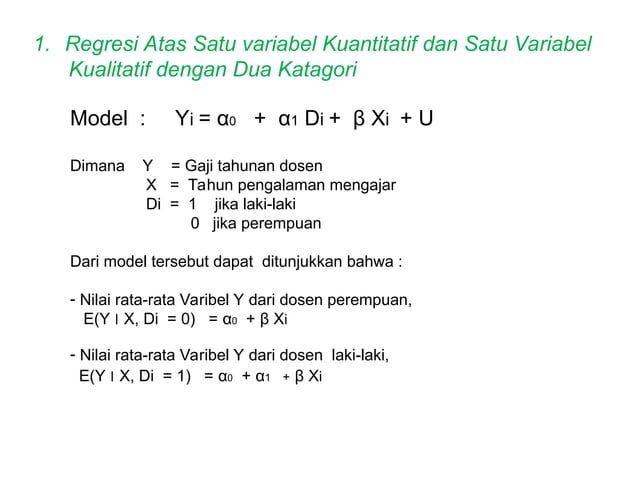 Regresi Atas Variabel Dummy Universitas Negeri | PPT