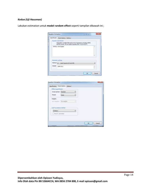 Regresi data panel dengan eviews | PDF