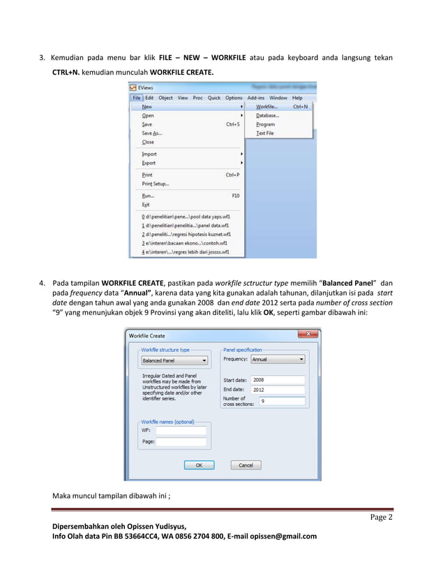Regresi data panel dengan eviews | PDF