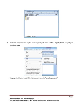 Regresi data panel dengan eviews | PDF